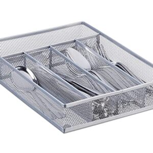 COSWE Silverware Tray for Drawer, Silverware Organizer, Metal Drawer Organizer Kitchen Utensils with Foam Feet Multi Compartments Cutlery Organizer in Drawer