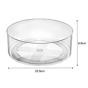 2 Pcs 9 Inch Round Lazy Susans - G.a HOMEFAVOR Clear Rotating Turntable 360° Organization & Storage Container Bins for Cabinet, Fridge, Countertop, Kitchen - Spinning Organizer for Spices, Condiments