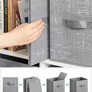 SONGMICS Storage Cubes, 11-Inch Non-Woven Fabric Bins with Double Handles, Set of 6, Closet Organizers for Shelves, Foldable, for Clothes, Gray UROB26LG