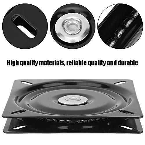 Alvinlite Turntable Bearings Hardware Square Ball Bearing Rotating Turntable Bearing Plates for Rotating Table Serving Tray (8 inch)