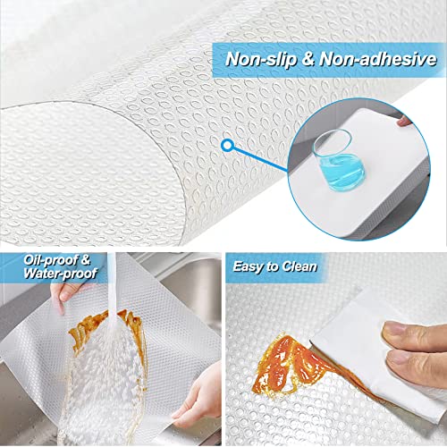 MYITYARD Shelf and Drawer Liner for Kitchen Cabinets, Waterproof Non-Slip Non-Adhesive Refrigerator Mat for Cupboard, Pantry Shelves, Bathroom, 12in * 16.4ft