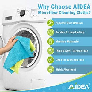 AIDEA Microfiber Cleaning Cloths-8PK, Softer Highly Absorbent, Lint Free Streak Free for House, Kitchen, Car, Window Gifts(12in.x16in.)—8PK