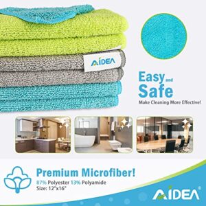 AIDEA Microfiber Cleaning Cloths-8PK, Softer Highly Absorbent, Lint Free Streak Free for House, Kitchen, Car, Window Gifts(12in.x16in.)—8PK