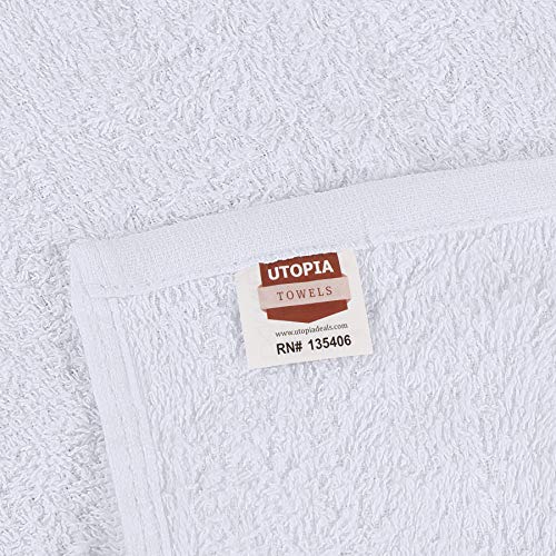 Utopia Towels Kitchen Bar Mops Towels, Pack of 12 Towels - 16 x 19 Inches, 100% Cotton Super Absorbent White Bar Towels, Multi-Purpose Cleaning Towels for Home and Kitchen Bars