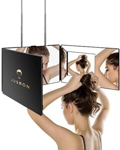 3 way mirror for self hair cutting, 360 trifold barber mirrors 3 sided makeup mirror to see back of head, used for hair coloring, braiding, diy haircut tool are good gifts for men women (without led)