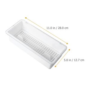 UPKOCH 4pcs box Spoon White Lid Utensil Household Drawer Cutlery Caddy Tray Plastic Countertop Holder Dish Rack Draining Storage Cutter Board Basket Fork Metal with Organizer Silverware