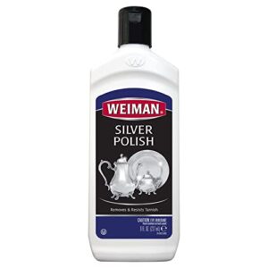 weiman silver polish and cleaner – 8 ounce – clean shine and polish safe protective prevent tarnish