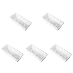 upkoch 5pcs box metal and flatware drawer tray drying holder drainage cutter lid plastic cover case utensil fork storage cutlery for container dish silverware spoon home basket kitchen