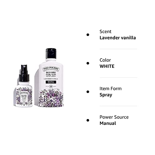 Poo-Pourri Lavender Vanilla 9-Ounce Refill Bottle and 1.4-Ounce Refillable Bottle Lavender Vanilla