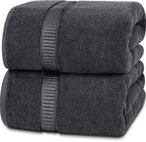 utopia towels – luxurious jumbo bath sheet 2 piece – 600 gsm 100% ring spun cotton highly absorbent and quick dry extra large bath towel – super soft hotel quality towel (35 x 70 inches, grey)