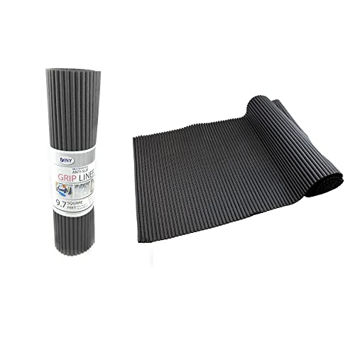 DINY Home Collections Professional Grade Heavy Duty Anti-Slip Mat Non Skid - Shelf and Drawer Liner 18" x 78.75" (6ft) - Trim to Fit (Black)