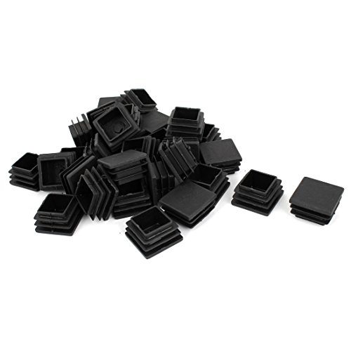 uxcell Plastic Square Tube Inserts End Blanking Caps 30mm x 30mm 30 Pcs Black