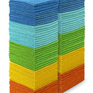 AIDEA Microfiber Cleaning Cloths-100PK, Softer and More Absorbent, Lint-Free, Wash Cloth for Home, Kitchen, Car, Window (12in.x12in.)