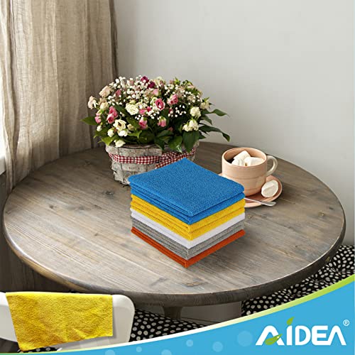 AIDEA Microfiber Cleaning Cloths-100PK, Softer and More Absorbent, Lint-Free, Wash Cloth for Home, Kitchen, Car, Window (12in.x12in.)