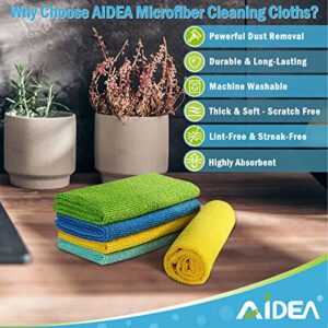 AIDEA Microfiber Cleaning Cloths-100PK, Softer and More Absorbent, Lint-Free, Wash Cloth for Home, Kitchen, Car, Window (12in.x12in.)