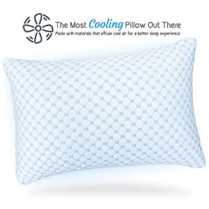 Nestl Cooling Pillow - Queen Size Set of 2 Cooling Memory Foam Pillows, Gel Infused Cool Pillow, Adjustable Cooling Pillows for Sleeping, Breathable Queen Pillows, Washable Removable Bed Pillow Cover