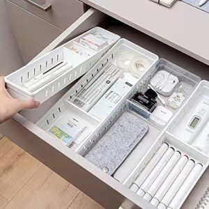 hisucbetter silverware tray for drawer, utensil organizer Set of 4, Plastic drawer organization for kitchen, bathroom, cloakroom, and office (White).