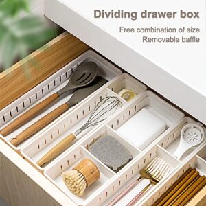 hisucbetter silverware tray for drawer, utensil organizer Set of 4, Plastic drawer organization for kitchen, bathroom, cloakroom, and office (White).