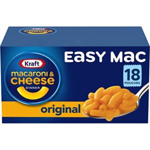 kraft easy mac original flavor macaroni and cheese meal (18 pouches)