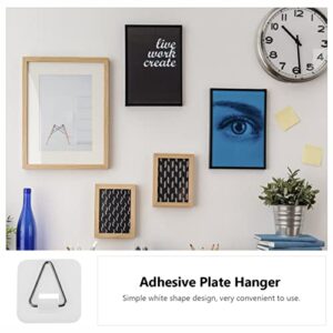 DOITOOL 50pcs Multi- use Plate, Restaurant X. White Self- Hooks Plate Dishes Fixing Decorative Hanger, Home Invisible Hanger Supplies Kitchen Adhesive Wall Holders. for Sticky Square Art