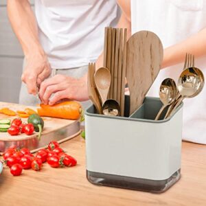 Jaugufiy Kitchen Utensil Holder for Countertop Cutlery Holder Cutlery Drainer Flatware Organizer Utensil Crock Holder Caddy