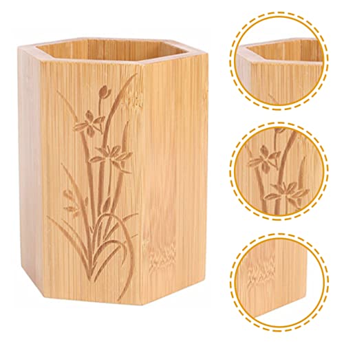 iplusmile Kitchen Utensil Holder Wood Kitchen Tool Holder for Countertop Table Chopstick Holder Cutlery Storage Organizer Spoon Chopsticks Basket Kitchen Organizer