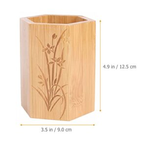 iplusmile Kitchen Utensil Holder Wood Kitchen Tool Holder for Countertop Table Chopstick Holder Cutlery Storage Organizer Spoon Chopsticks Basket Kitchen Organizer