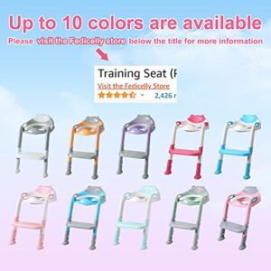 Fedicelly Potty Chair,Toddlers Potty Training Toilet Seat Boys Girls, Kids Potty Training Seat Step Stool Ladder(Gray/White)