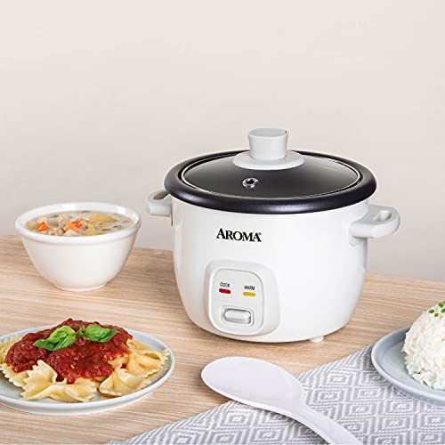 Aroma Housewares 4-Cups (Cooked) / 1Qt. Rice & Grain Cooker (ARC-302NG), White