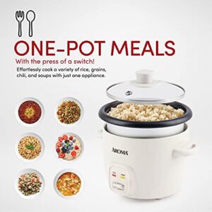 Aroma Housewares 4-Cups (Cooked) / 1Qt. Rice & Grain Cooker (ARC-302NG), White