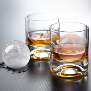 Ice Ball Maker, TINANA Reusable 2.5 Inch Ice Cube Trays, Easy Release Silicone Round Ice Sphere Tray with Lids & Funnel for Whiskey, Cocktails & Bourbon