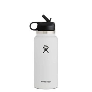 hydro flask 32 oz wide mouth straw lid white