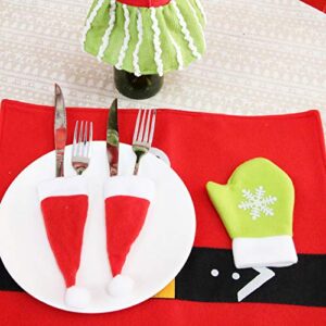 Christmas Santa Silverware-Holders Cutlery-Holders Flatware-Organizers - Xmas Party Dinnerware Decoration Supplies 30 PCS (30)