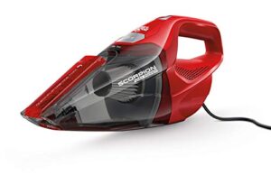 dirt devil scorpion handheld vacuum cleaner, corded, small, dry hand held vac with cord, sd20005red, red