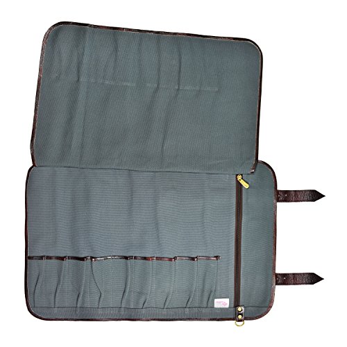 9 Pocket Canvas Knife Bag