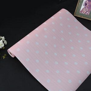 uxcell Non Adhesive Kitchen Table Cabinet Shelf Paper Drawer Liner Mat Lining Pad, 11.8 Inch x 9.8 Ft, Pink Dot Pattern