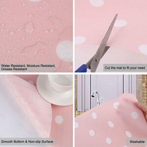 uxcell Non Adhesive Kitchen Table Cabinet Shelf Paper Drawer Liner Mat Lining Pad, 11.8 Inch x 9.8 Ft, Pink Dot Pattern