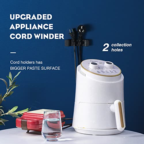 Cord Organizer for Appliances 12pcs Cords Winder Wrapper Appliance Home Kitchen Holder Keeper Power Organizers Wire Wrap Winders Stick On Mixer Blender Coffee Maker Pressure Cooker Toaster Air Fryer