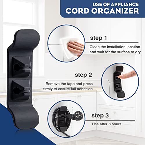 Cord Organizer for Appliances 12pcs Cords Winder Wrapper Appliance Home Kitchen Holder Keeper Power Organizers Wire Wrap Winders Stick On Mixer Blender Coffee Maker Pressure Cooker Toaster Air Fryer