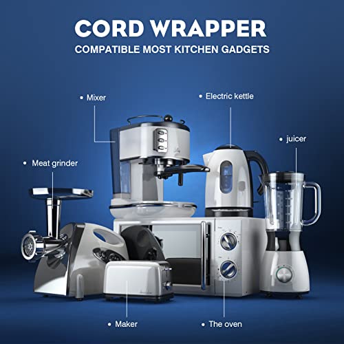 Cord Organizer for Appliances 12pcs Cords Winder Wrapper Appliance Home Kitchen Holder Keeper Power Organizers Wire Wrap Winders Stick On Mixer Blender Coffee Maker Pressure Cooker Toaster Air Fryer