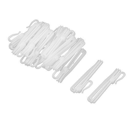 uxcell Home Adjustable Depth Pinch Pleat Locking Curtain Tape Clip Hooks 20pcs White