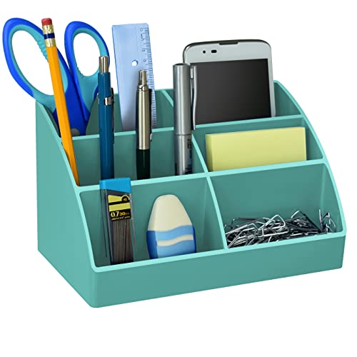 Acrimet Incline Desktop Easy Organizer Caddy Holder - Supplies Storage and Home Organization (Plastic) (Solid Green Color)