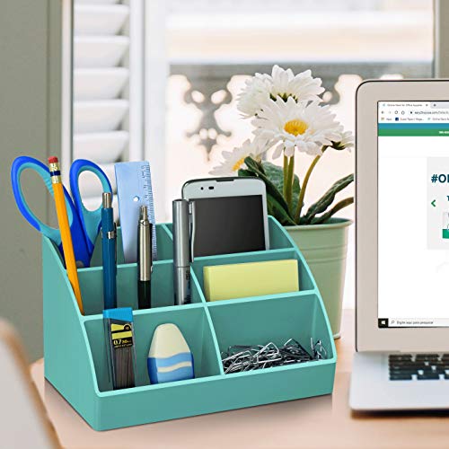 Acrimet Incline Desktop Easy Organizer Caddy Holder - Supplies Storage and Home Organization (Plastic) (Solid Green Color)