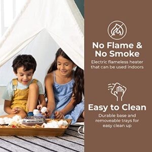 Nostalgia Indoor Electric S'mores Maker - Smores Kit - 4 Compartment Trays - Movie Night Supplies - Balcony Decor - Brown