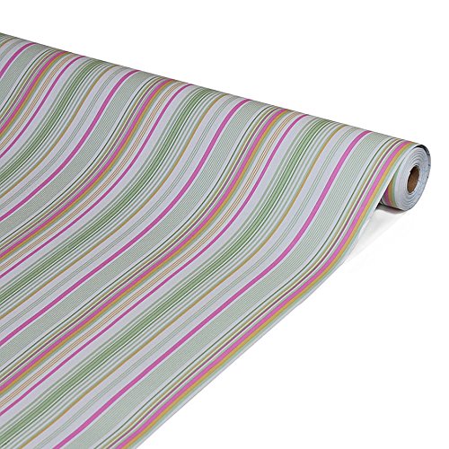 Yifely Colorful Stripes Tabletop Protect Paper Nordic Style Self-Adhesive Shelf Liner Locker Sticker 17.7 Inch by 9.8 Feet