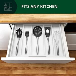 ROYAL CRAFT WOOD White Expandable Utensil Drawer Organizer and Basic Silverware Drawer Organizer