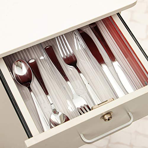 15 PCS Clear Plastic Drawer Organizer Tray for Makeup, Kitchen Utensils, Jewelries, and Gadgets