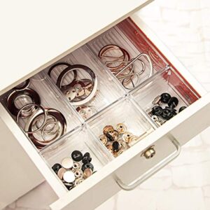 15 PCS Clear Plastic Drawer Organizer Tray for Makeup, Kitchen Utensils, Jewelries, and Gadgets