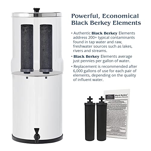 Berkey Authentic Black Berkey Elements BB9-2 Filters for Berkey Water Systems (Set of 2 Black Berkey Elements)