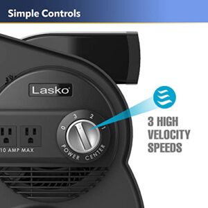 Lasko U12104 High Velocity Pro Pivoting Utility Fan for Cooling, Ventilating, Exhausting and Drying at Home, Job Site and Work Shop, Black 12104 12.2 x 9.6 x 12.3 inches